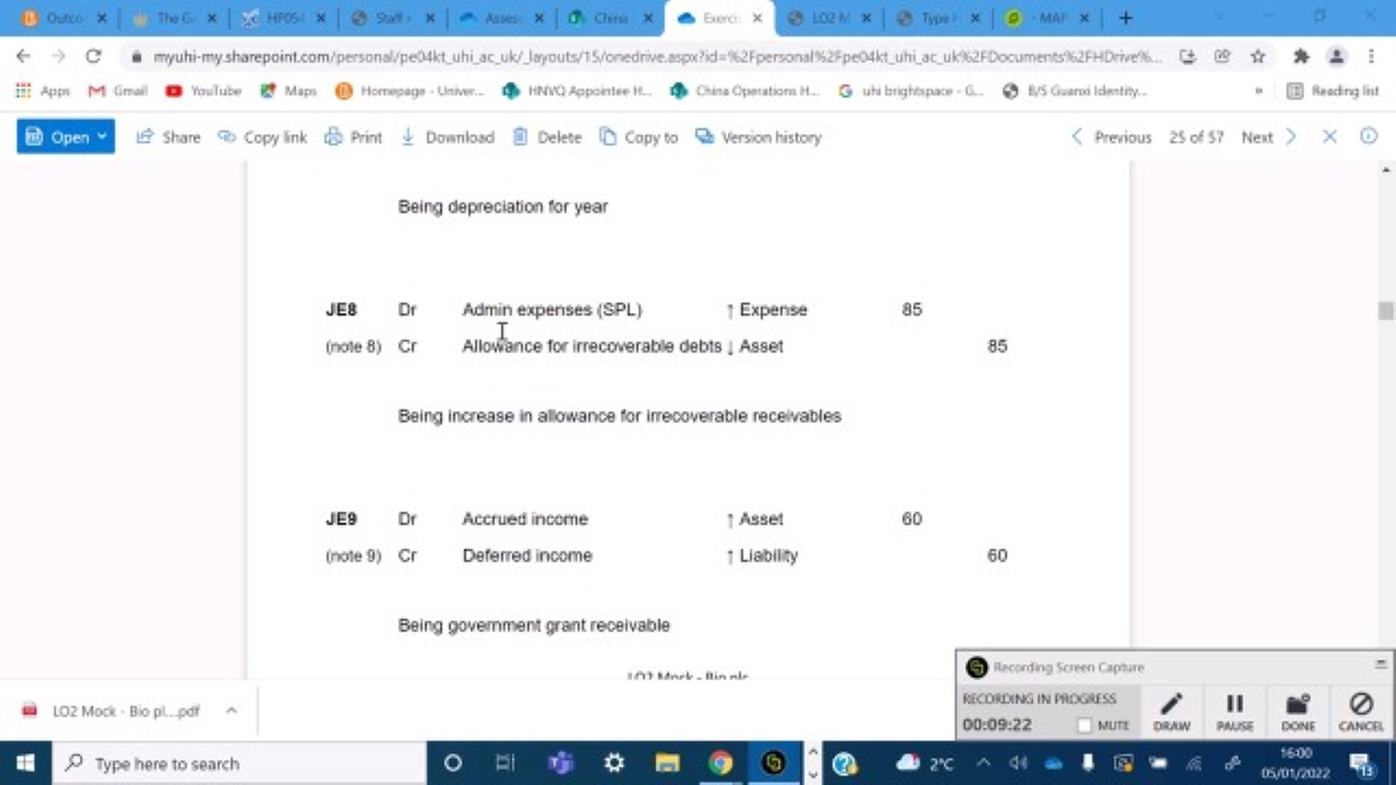 - FRA Outcome 2 - Workings and Journals based on Bio example
