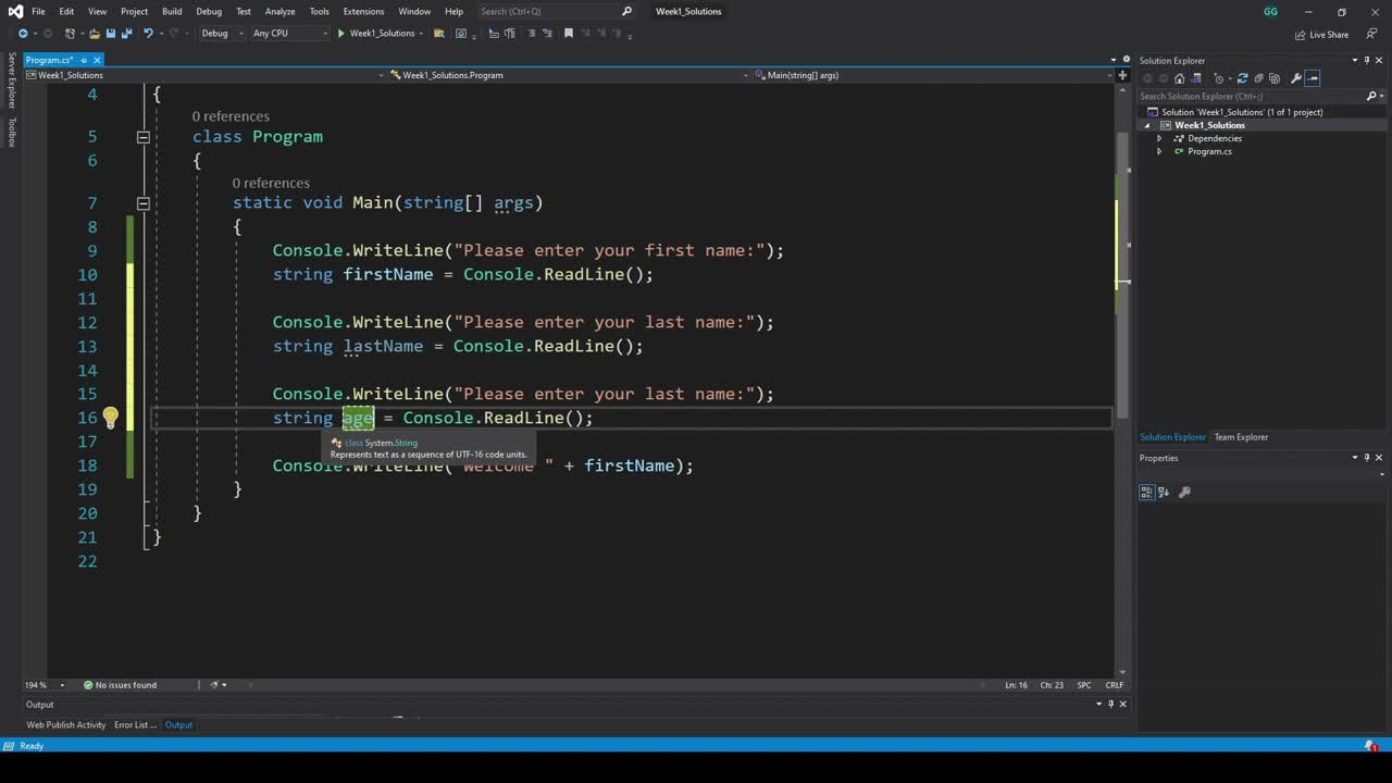 - Week 1 Exercise Solutions